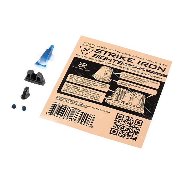 Strike Industries SI-G-SIGHTS-SH Iron Sight Set Glock Suppressor Height ...