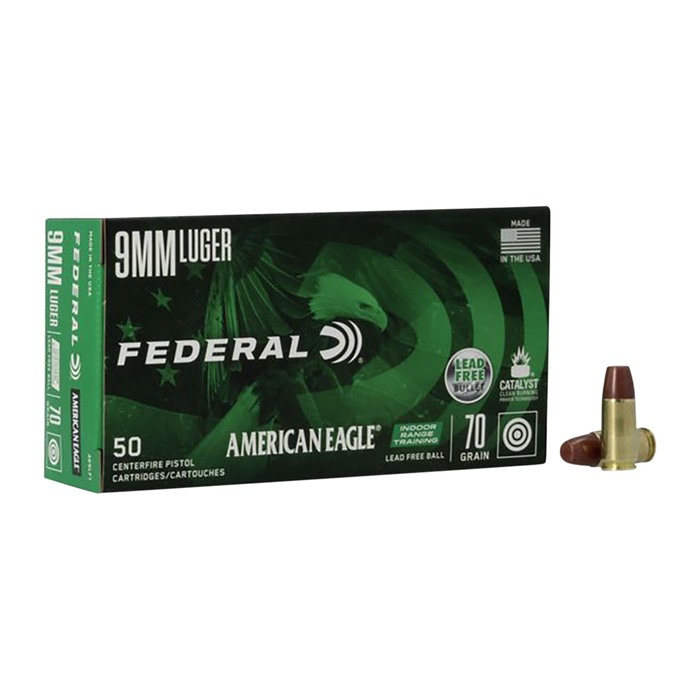 FEDERAL 9MM LUGER 70GR LEAD FREE IRT 50/BOX - Pistol Ammunition at ...