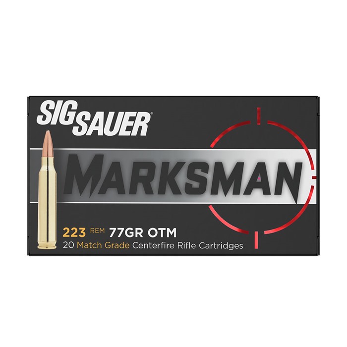 Sig Sauer E223M120 Marksman 223 Rem 77 gr OTM Ammo - Rifle Ammunition ...