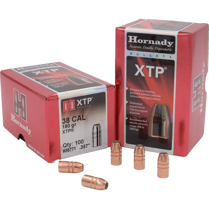 Hornady XTP Bullet .38 cal. .357" 180 Grain JHP Ammo - 100 Rounds - UPC ...